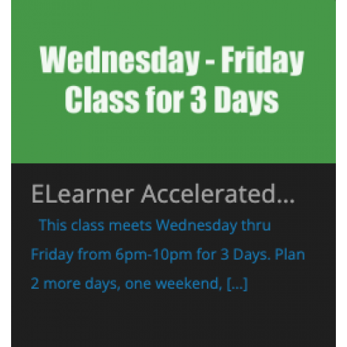 Open Water Diver - ELearner Accelerated - 3 Night Class